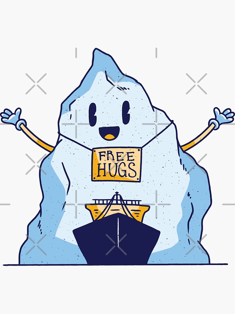 "Iceberg, free hugs" Sticker by DerSenat | Redbubble