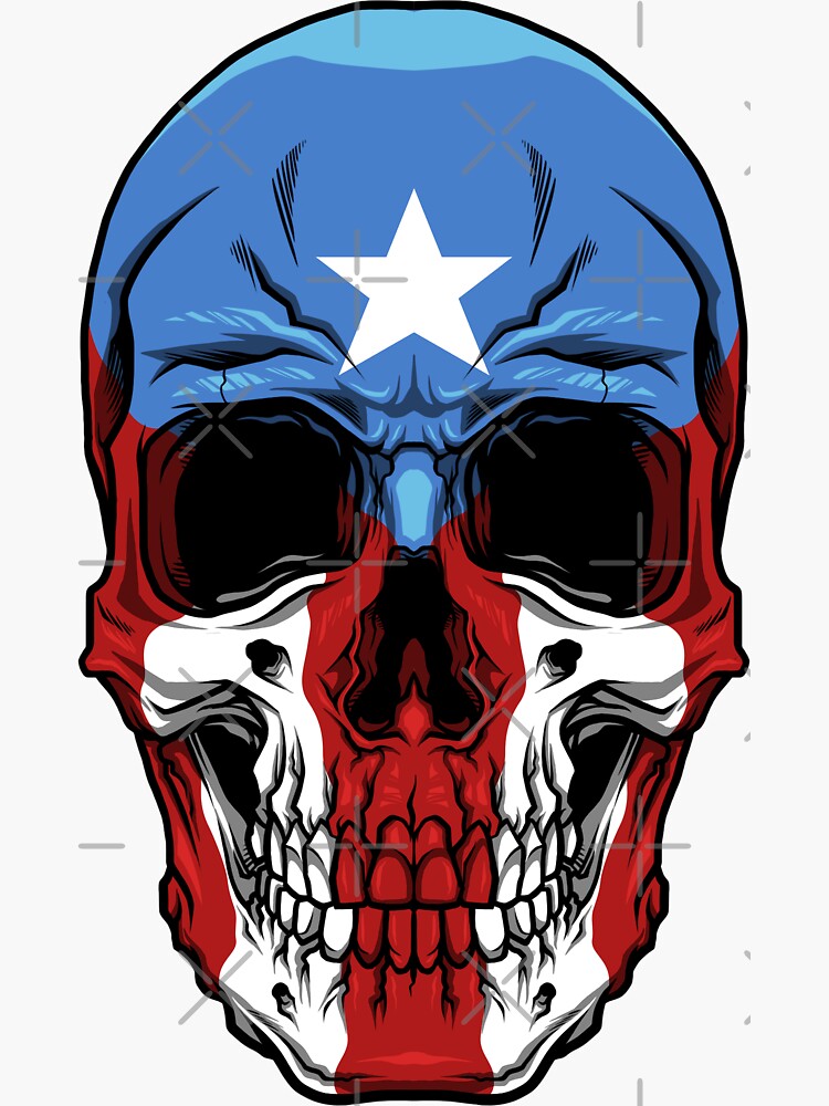 "Puerto Rico Skull - Boricua Pride - Puerto Rican" Sticker by anziehend ...