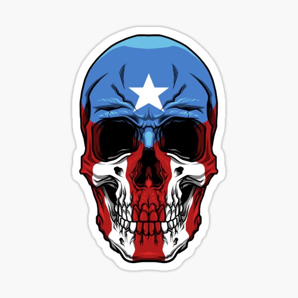 "Puerto Rico Skull - Boricua Pride - Puerto Rican" Sticker by anziehend ...