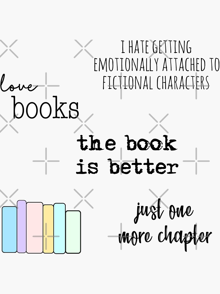 "books & reading sticker pack" Sticker for Sale by mutualletters ...