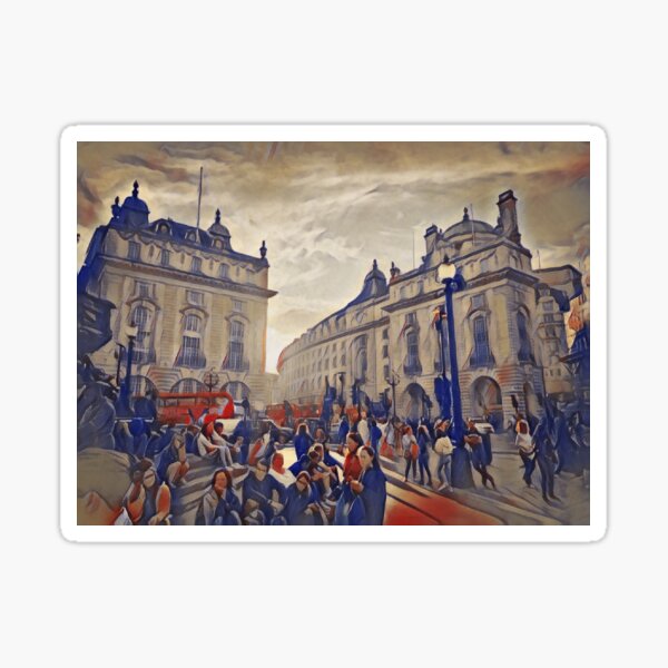 "Picadilly Circus artistic scene of London" Sticker for Sale by ...