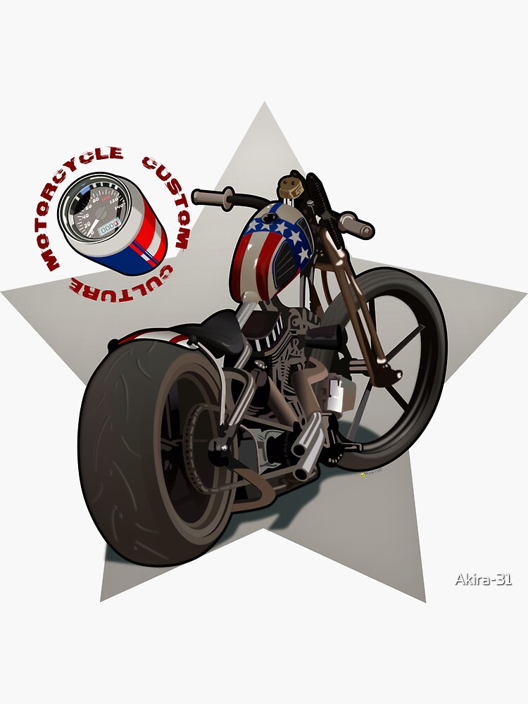 "Custom motorcycle" Sticker for Sale by Akira-31 | Redbubble