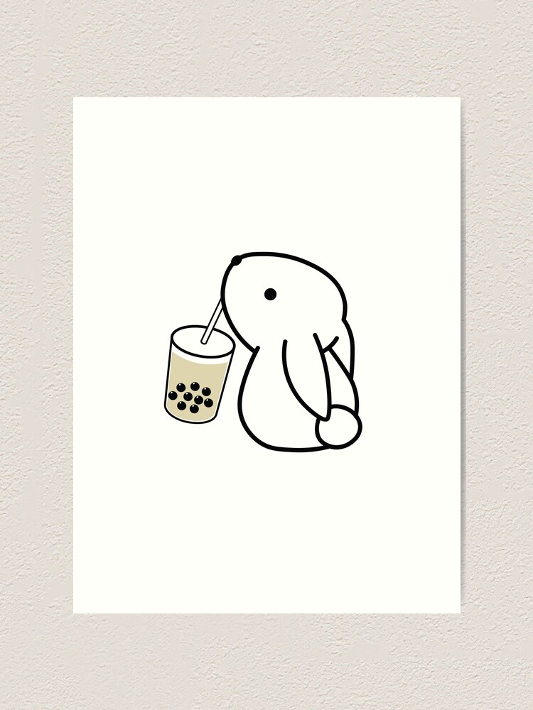 "Bunny Rabbit Drinking Boba Milk Tea " Art Print for Sale by bobalogy ...