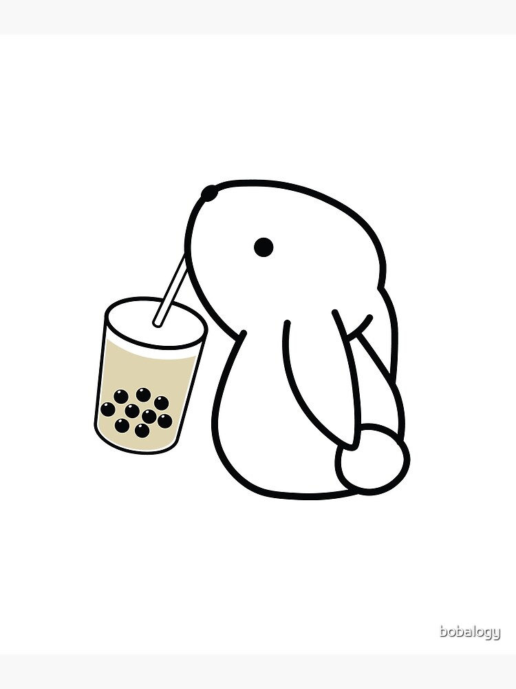 "Bunny Rabbit Drinking Boba Milk Tea " Art Print for Sale by bobalogy ...