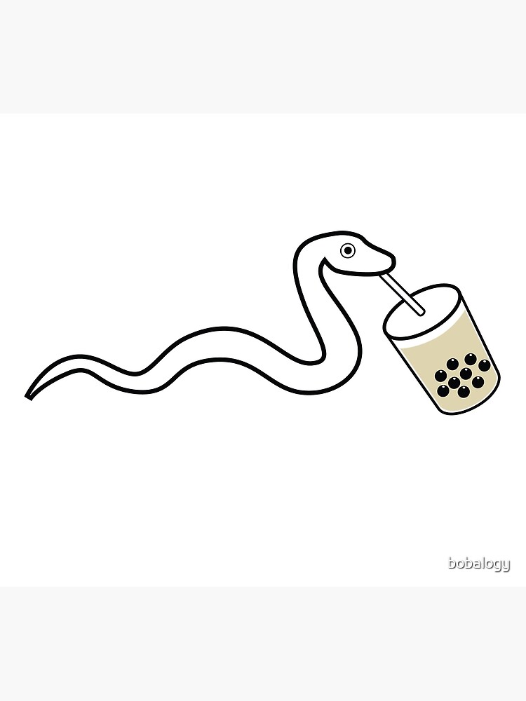 "Snake Drinking Boba Bubble Milk Tea" Art Print for Sale by bobalogy ...
