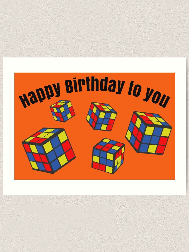 "Rubik’s Cube Birthday Card" Art Print for Sale by Pau7a | Redbubble