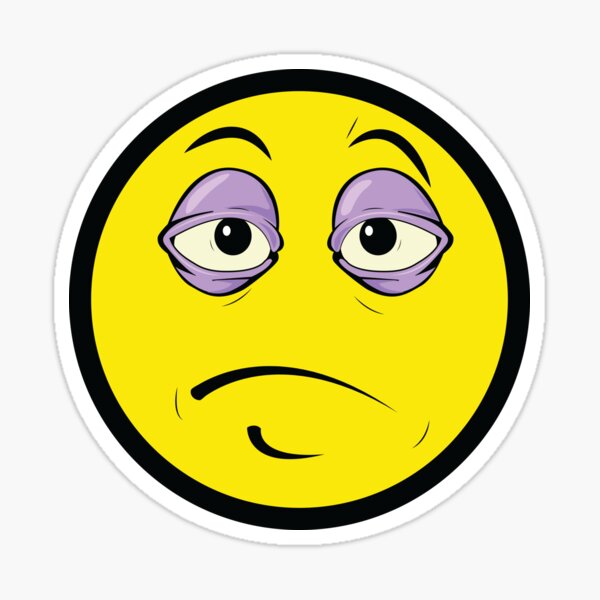 "Tired yellow face" Sticker for Sale by dumefro | Redbubble