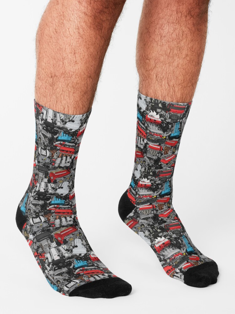 "JDM Engines Pattern / Stickerbomb" Socks for Sale by ArtyMotive ...