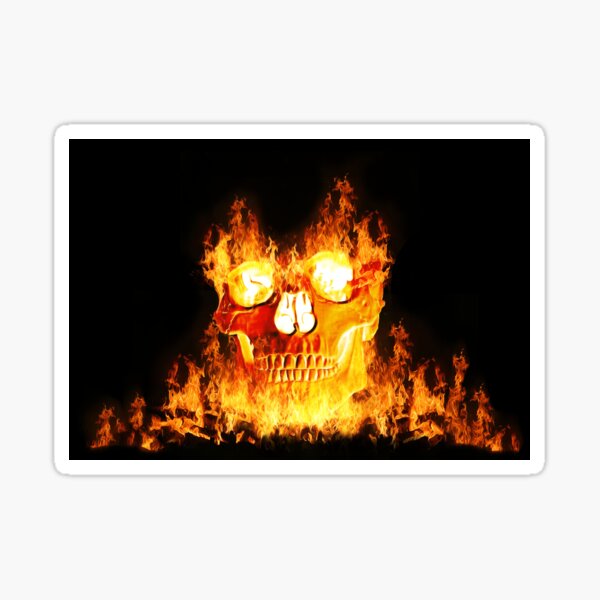 "Fire Skull" Sticker for Sale by TheFlying6 | Redbubble