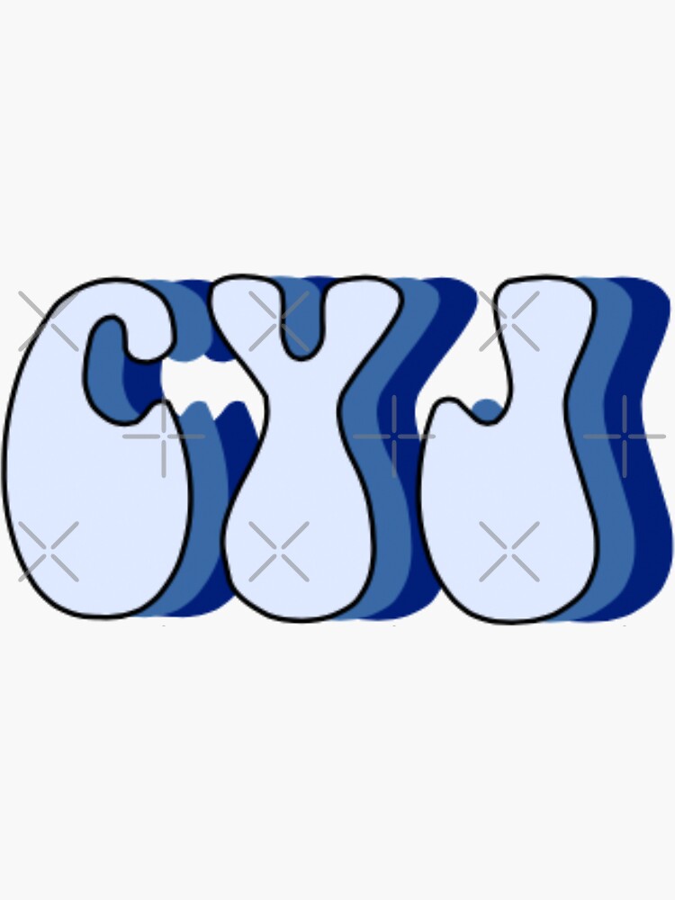 "CYJ Bubble Letter " Sticker for Sale by sophieschweitz | Redbubble