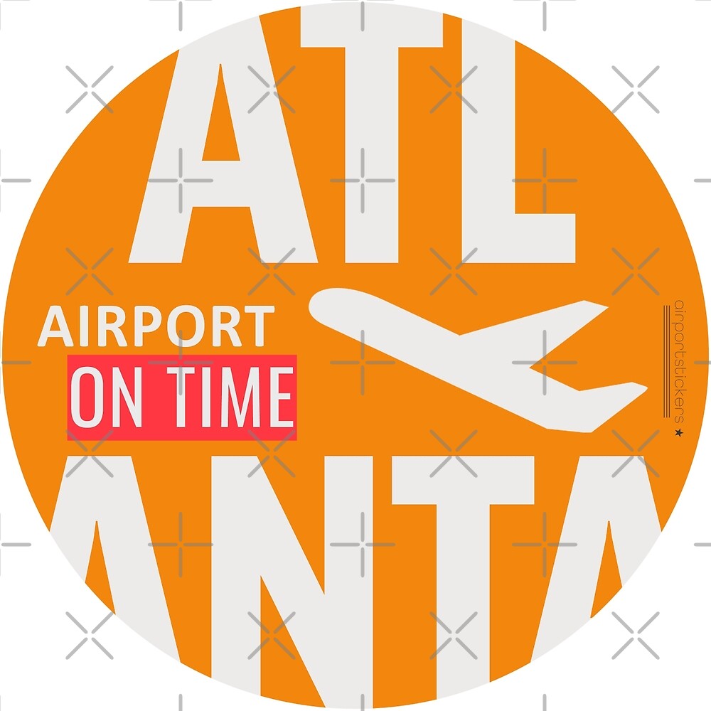 "Airport tag sticker Atlanta ATL orange" by airportstickers K. G ...