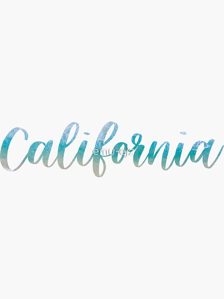 "Beach Calligraphy California Design" Sticker for Sale by emu-ejz ...