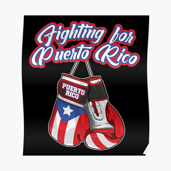 Póster «Luchando por Puerto Rico - Bandera de guantes de boxeo» de ...