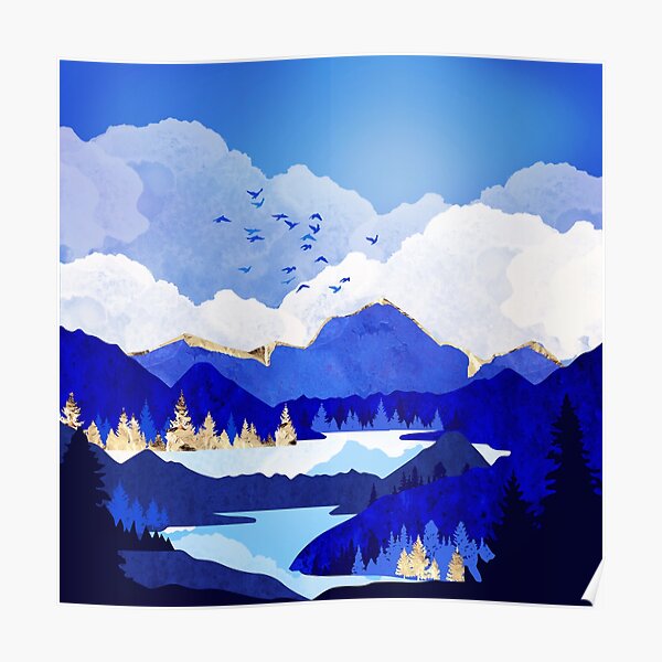 "Blue Lake" Poster by spacefrogdesign | Redbubble