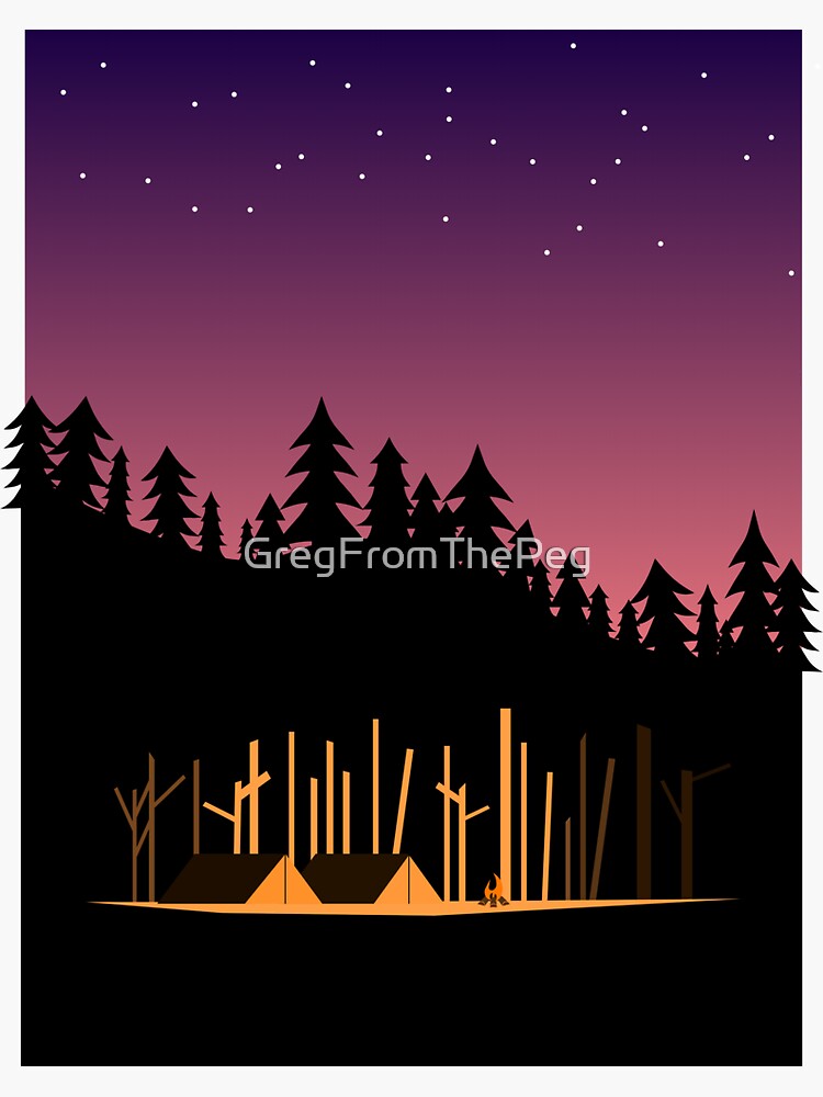 "Camping Under the Stars in the Great Outdoors" Sticker by ...