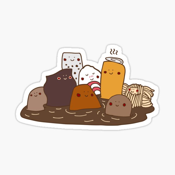 "Oden onsen" Sticker by littleredcheeks | Redbubble