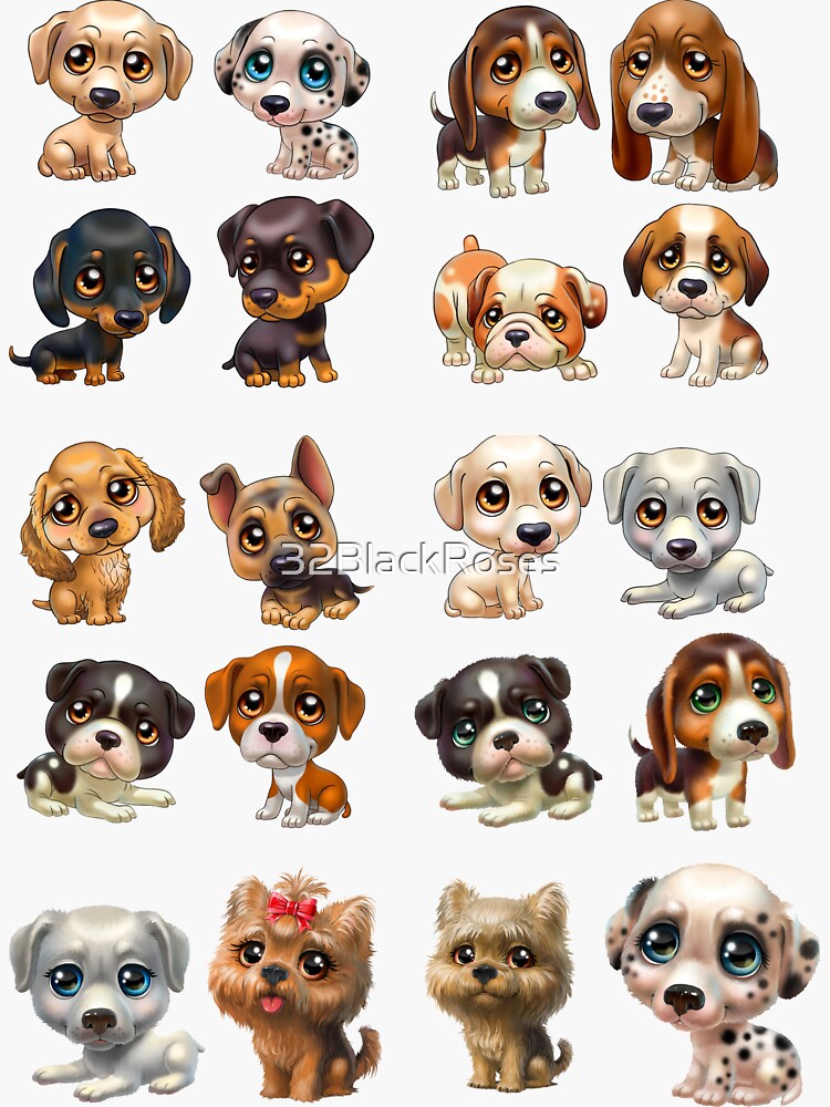 "Dog stickers" Sticker by 32BlackRoses | Redbubble