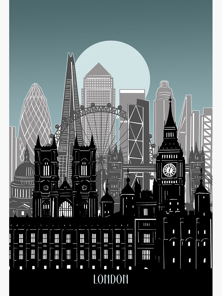 "london skyline" Sticker for Sale by BekimART2 | Redbubble