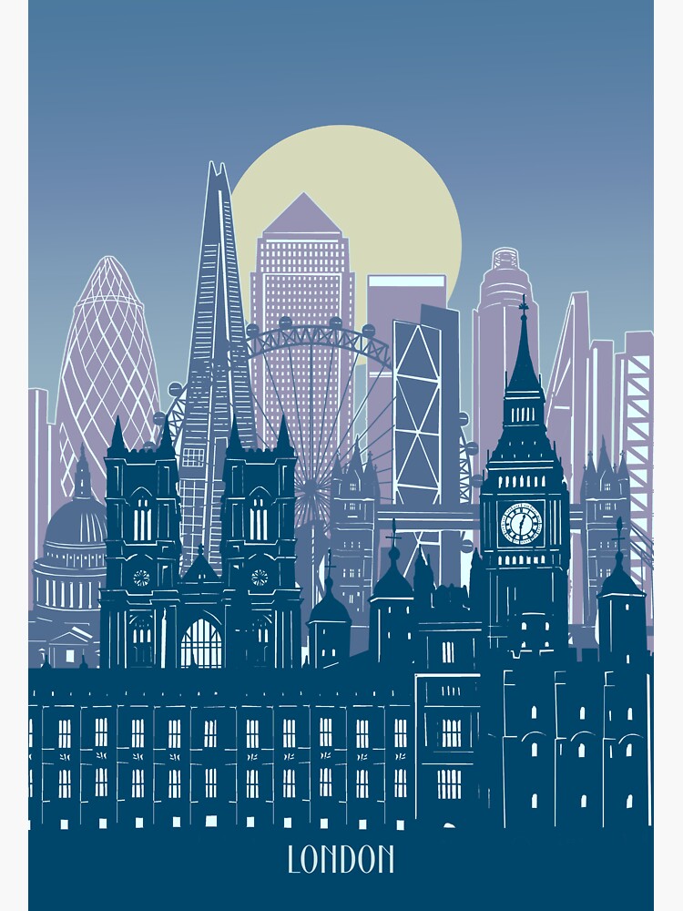 "london skyline" Sticker by BekimART2 | Redbubble
