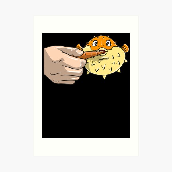 "Pufferfish Eating A Carrot Dank Meme" Art Print by HappyMonkeyTees ...