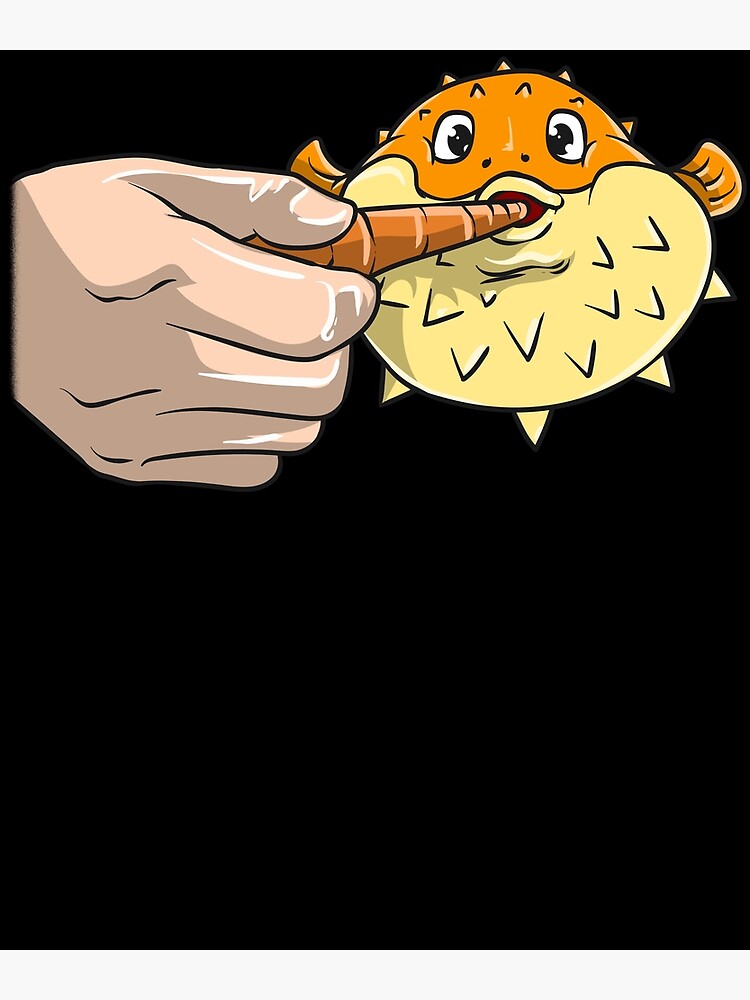 "Pufferfish Eating A Carrot Dank Meme" Art Print by HappyMonkeyTees ...