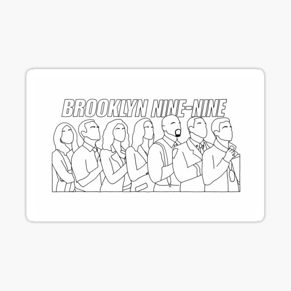 "Brooklyn Nine-Nine Line Art" Sticker for Sale by Sydrock5 | Redbubble