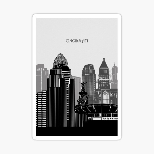 "cincinnati skyline" Sticker for Sale by BekimART2 | Redbubble