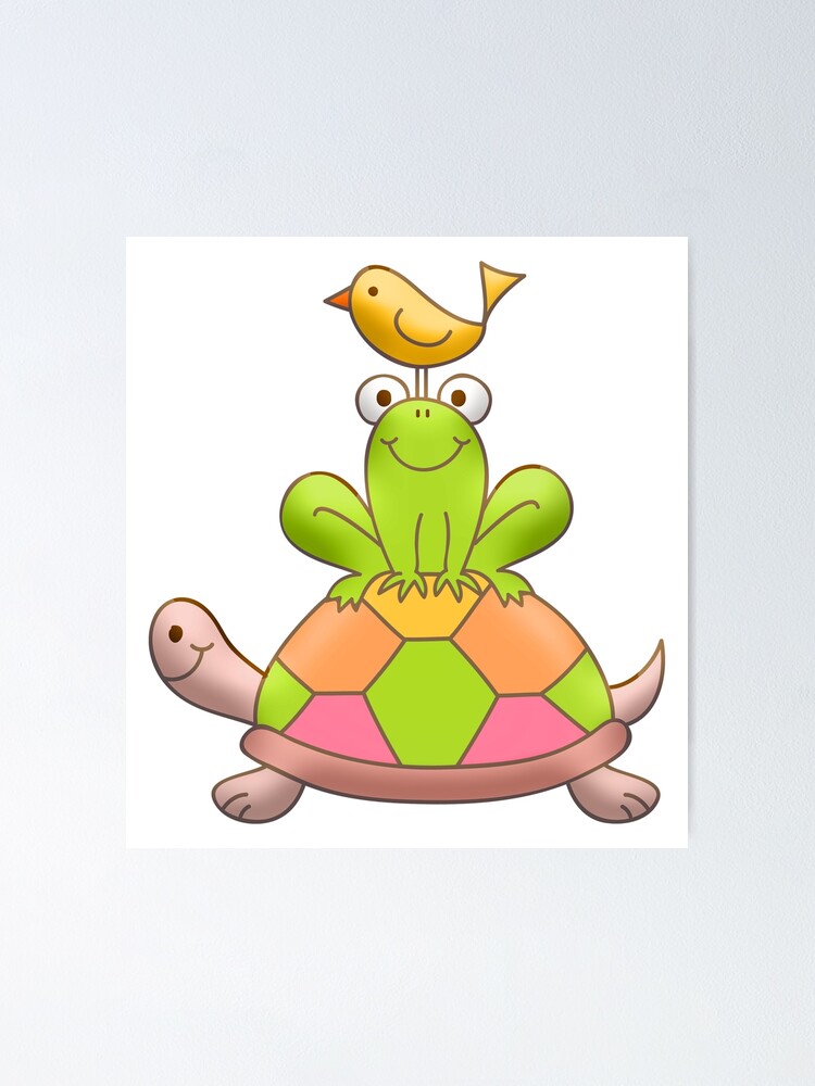 " turtle frog bird" Poster for Sale by n3im001 | Redbubble