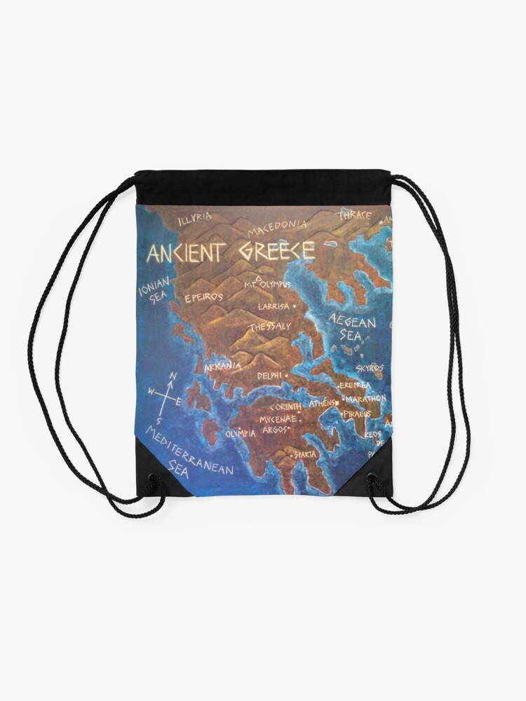 "Map of Ancient Greece" Drawstring Bag for Sale by brusling | Redbubble