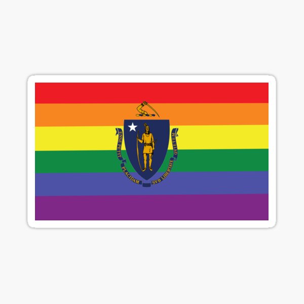 "massachusetts pride flag" Sticker for Sale by fantastic-fear | Redbubble
