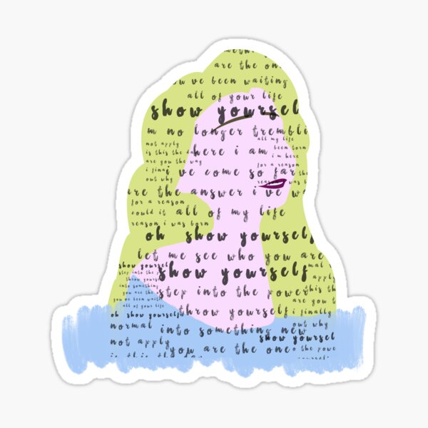 "show yourself text" Sticker for Sale by sambkm | Redbubble
