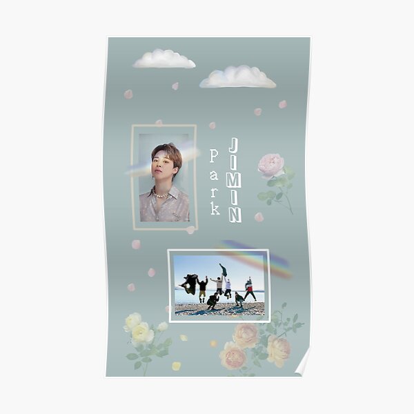 "BTS Jimin Love Yourself Pink Blue Bangtan Lie Flower" Poster by ...