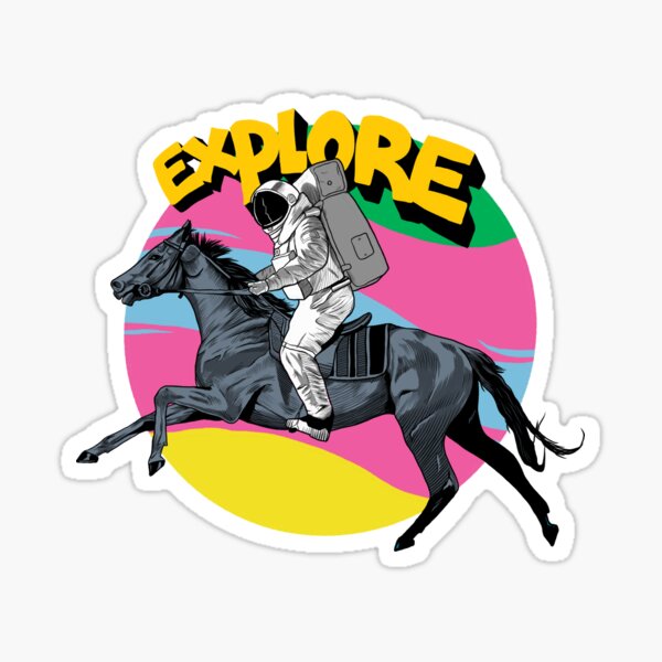 "Space Rider" Sticker by rjartworks | Redbubble