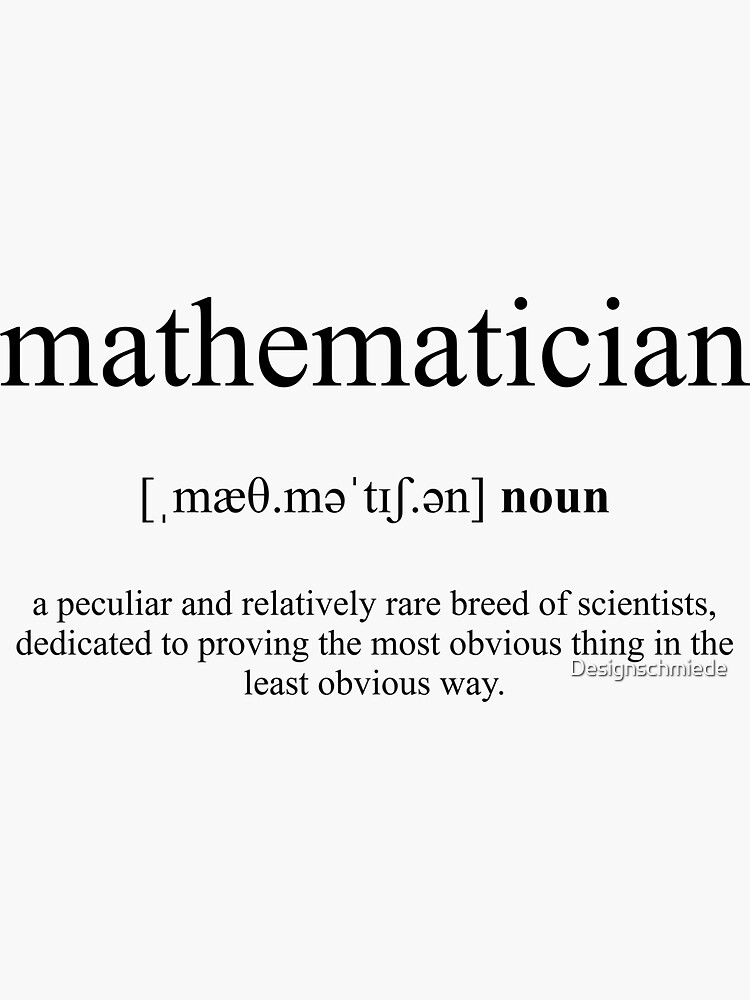 "Mathematician Definition | Dictionary Collection" Sticker for Sale by ...