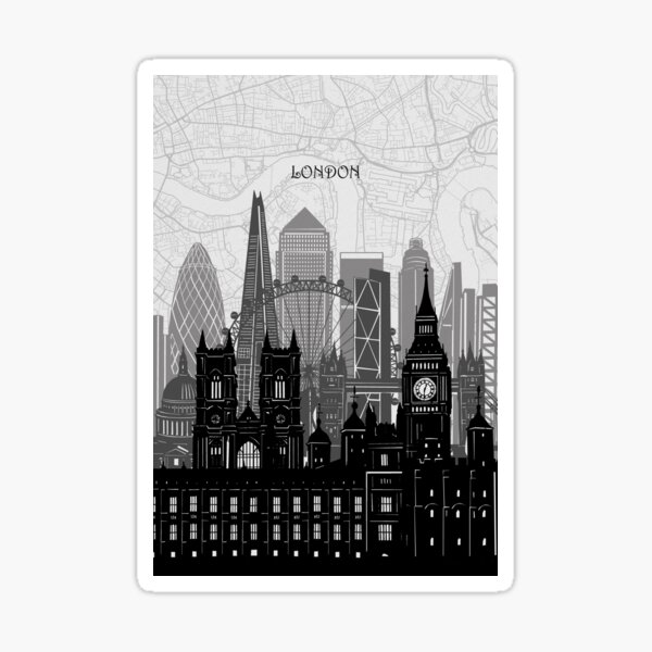"london skyline" Sticker for Sale by BekimART2 | Redbubble