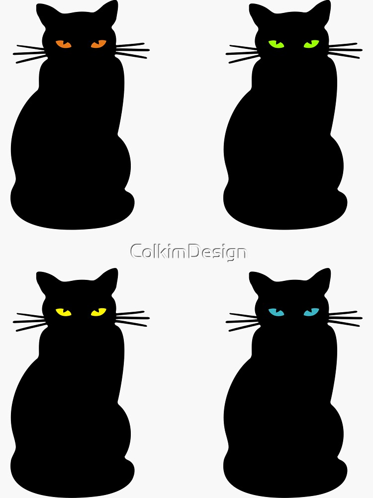 "Four Eyes Cat Silhouette " Sticker for Sale by ColkimDesign | Redbubble