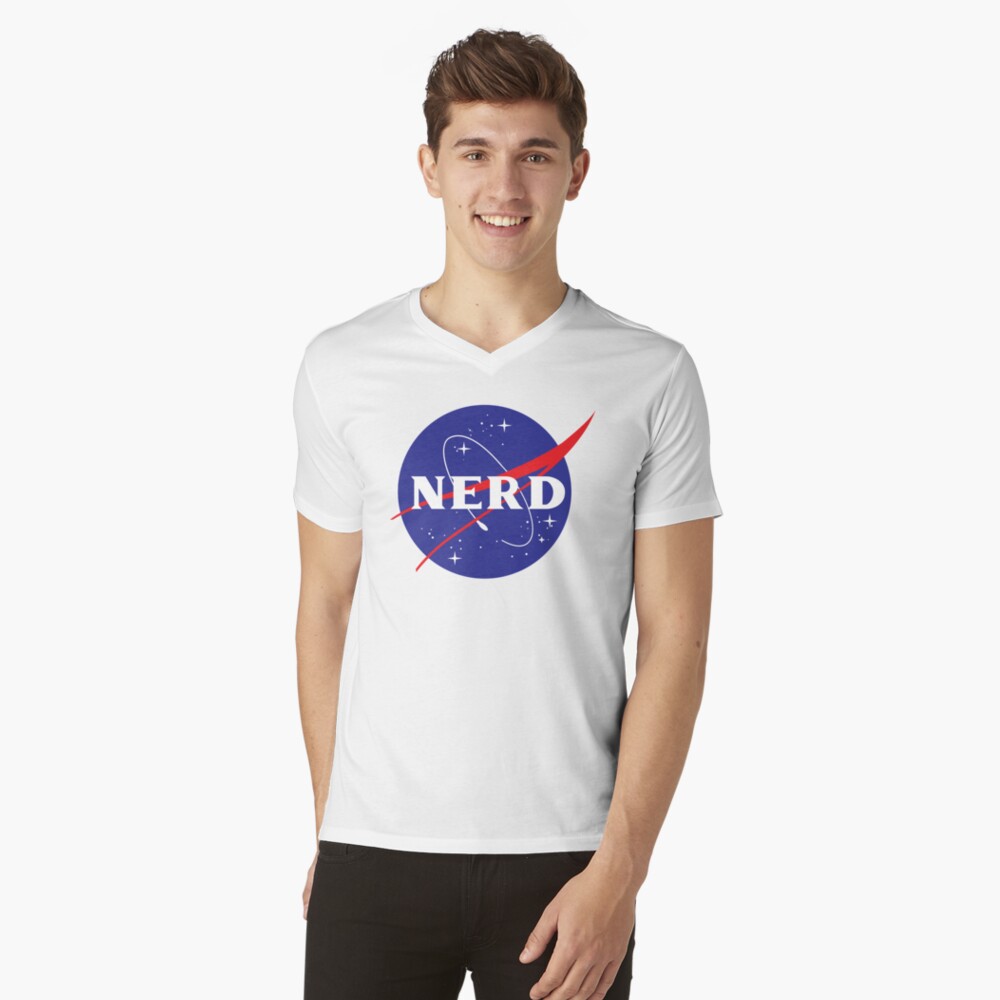 "Funny nerd nasa logo parody" Sticker by ELKaito | Redbubble