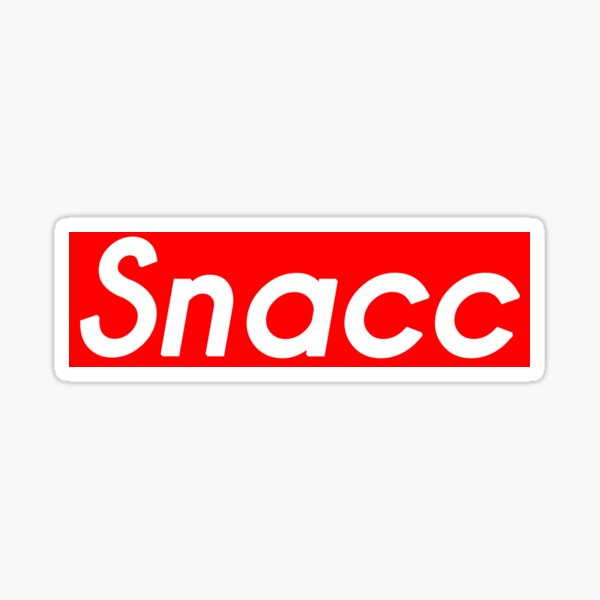 "Snacc | Typography" Sticker for Sale by rsty11 | Redbubble