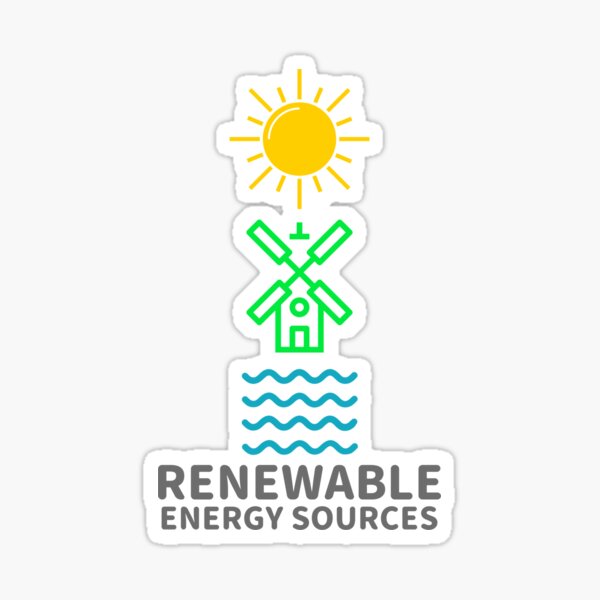 "Renewable Energy Sources" Sticker for Sale by Pitterpat | Redbubble