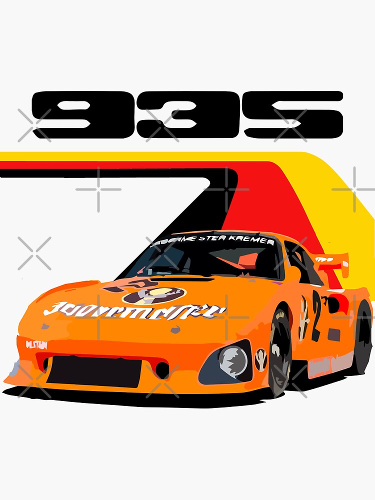 "935 Retro Race Car" Sticker for Sale by FromThe8Tees | Redbubble