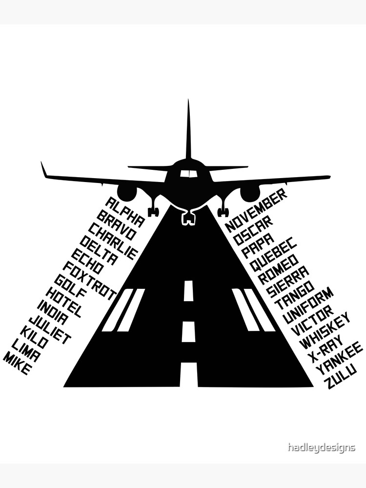"Airplane runway phonetic alphabet airplane pilot funny gift" Poster by ...