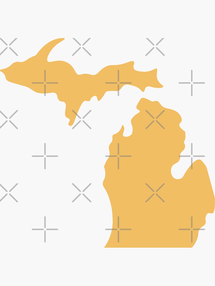 "Yellow Michigan Outline" Sticker for Sale by meganksyer | Redbubble