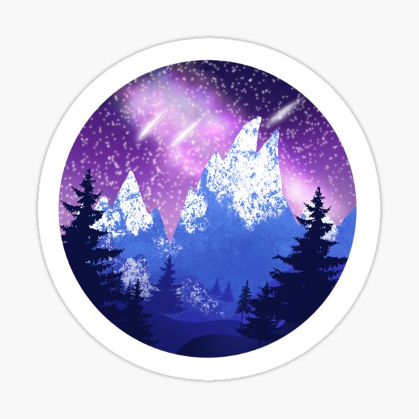 "Mountain milky way sticker " Sticker by ideasbymadison | Redbubble