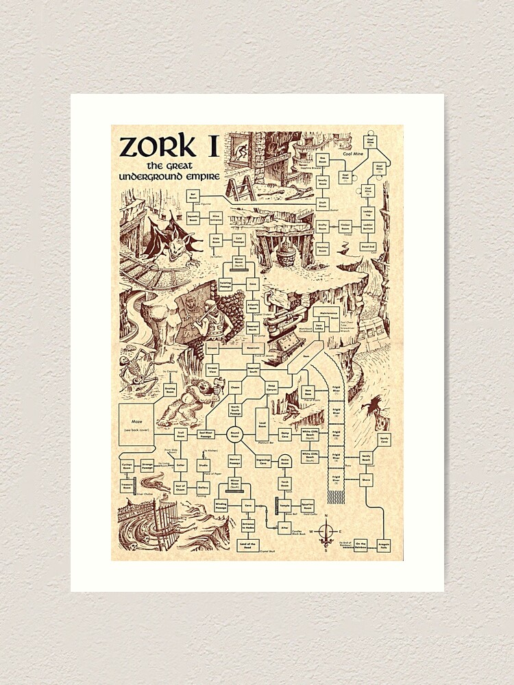 "Zork Map" Art Print for Sale by drsushi | Redbubble