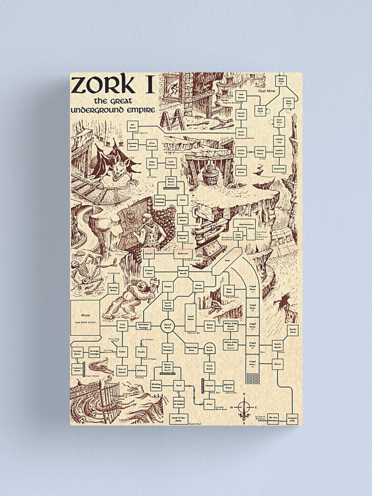 "Zork Map" Canvas Print for Sale by drsushi | Redbubble