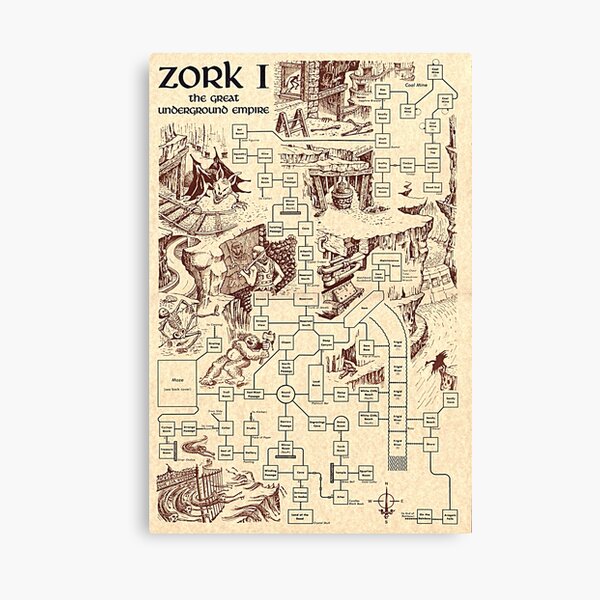 "Zork Map" Canvas Print for Sale by drsushi | Redbubble