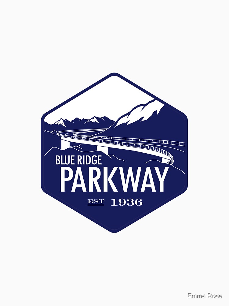 "Blue Ridge Parkway Badge" T-shirt for Sale by emmaxxrose | Redbubble ...