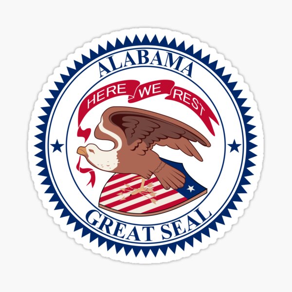 "Alabama Great Seal (1868-1939)" Sticker by FunWithFlags | Redbubble