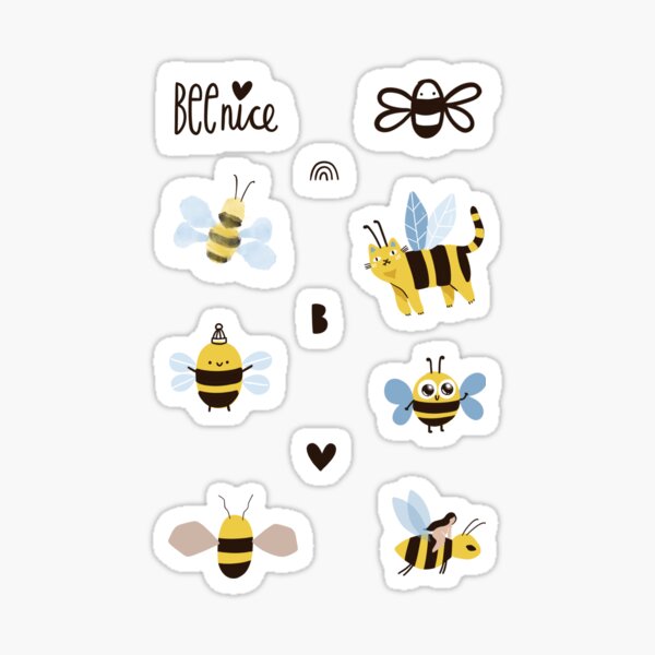 "Bienenaufkleber - Katzenbiene, Biene im Hut, kawaii Biene, Mädchen auf ...