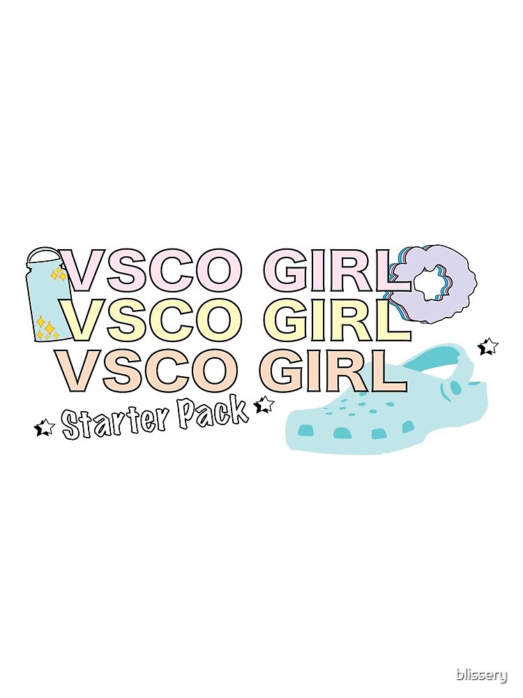 "vsco girl starter pack" Drawstring Bag for Sale by blissery | Redbubble